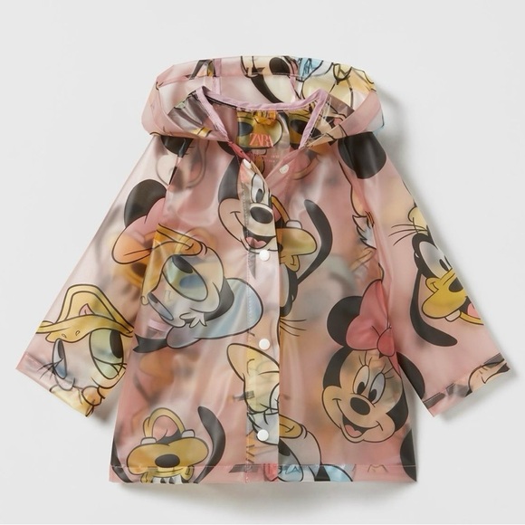 Disney | Jackets & Coats | Disney Kids Pink Transparent Character ...